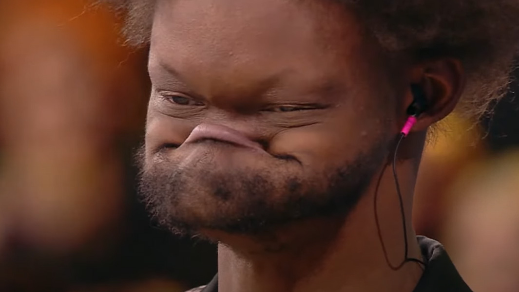Longest duration gurning with the lower lip covering the nostrils ...