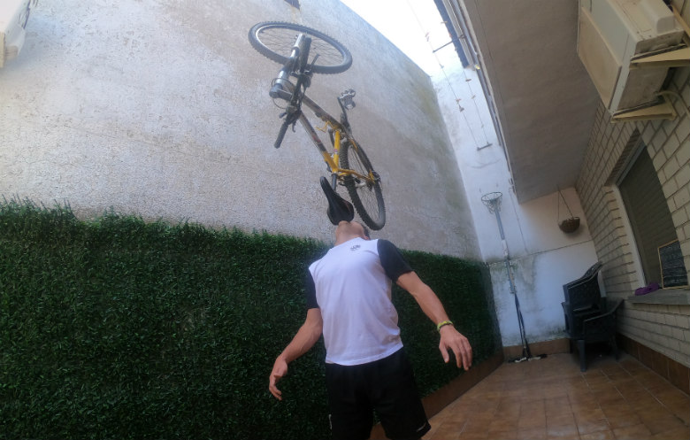 Longest duration balancing a bicycle on the chin | Guinness World Records