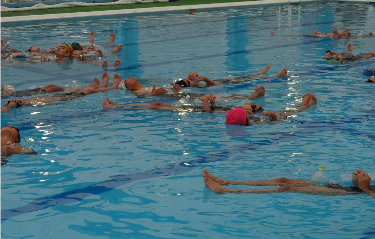 Most people floating with plastic bottles simultaneously (multiple ...