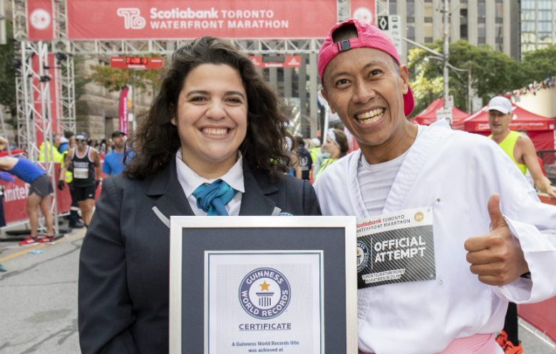 Fastest half marathon in a martial arts suit (male) | Guinness World ...