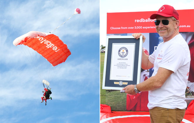 Most tandem parachute jumps in 8 hours | Guinness World Records