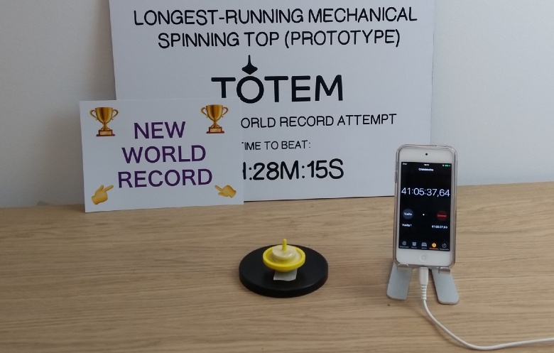 Longest-running mechanical spinning top (prototype) | Guinness World ...