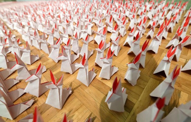 Largest display of origami rabbits | Guinness World Records