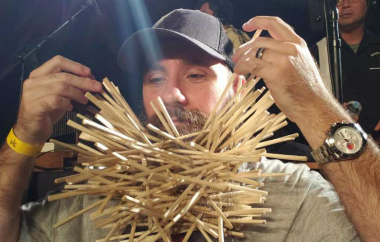 Most chopsticks in a beard | Guinness World Records