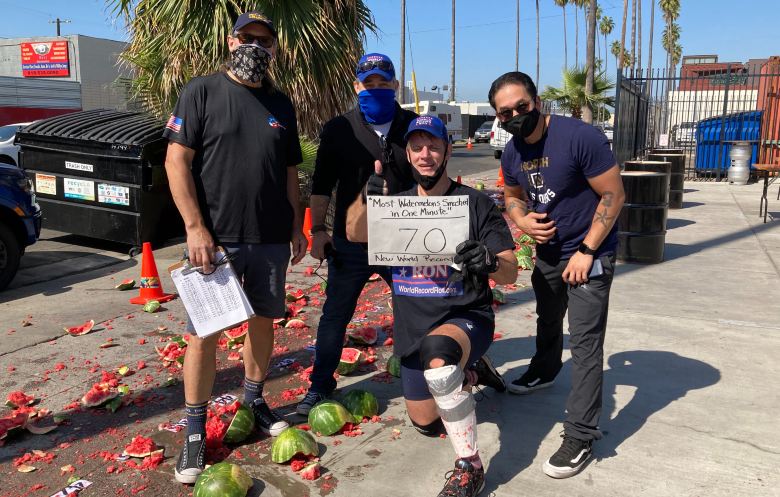 Most watermelons smashed in one minute | Guinness World Records