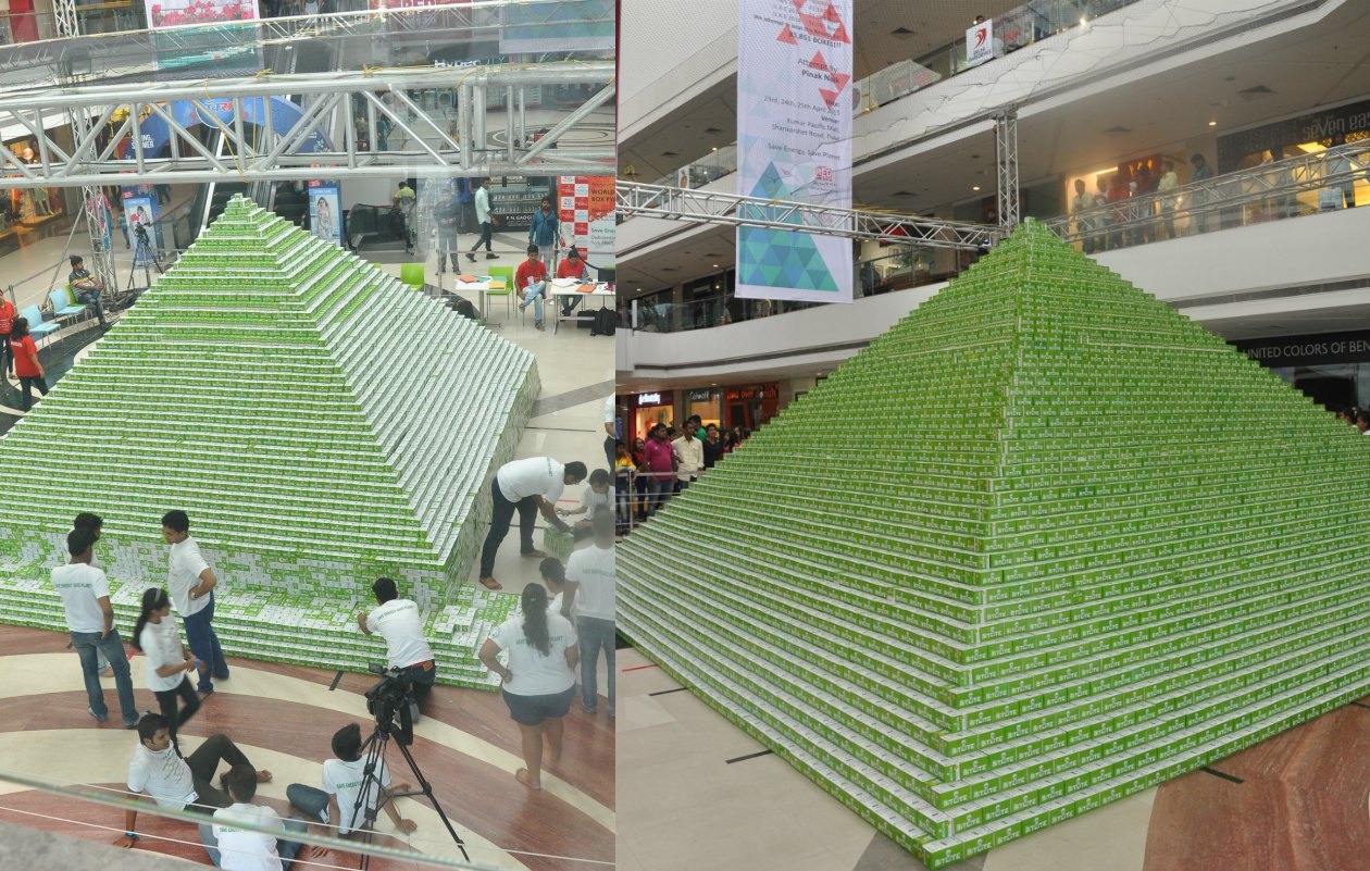 Largest cardboard box pyramid | Guinness World Records